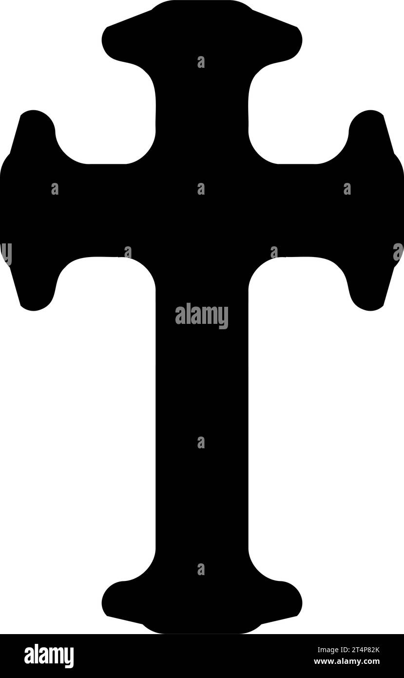Gothic Christian Cross silhouette icon symbol. Vector illustration ...