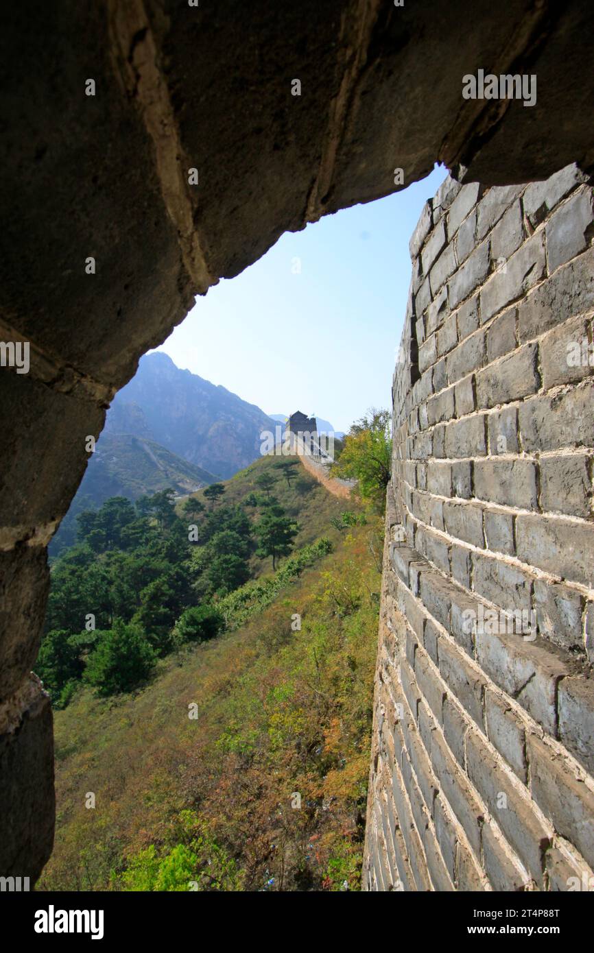 China ancient Great Wall building landscape Stock Photo - Alamy