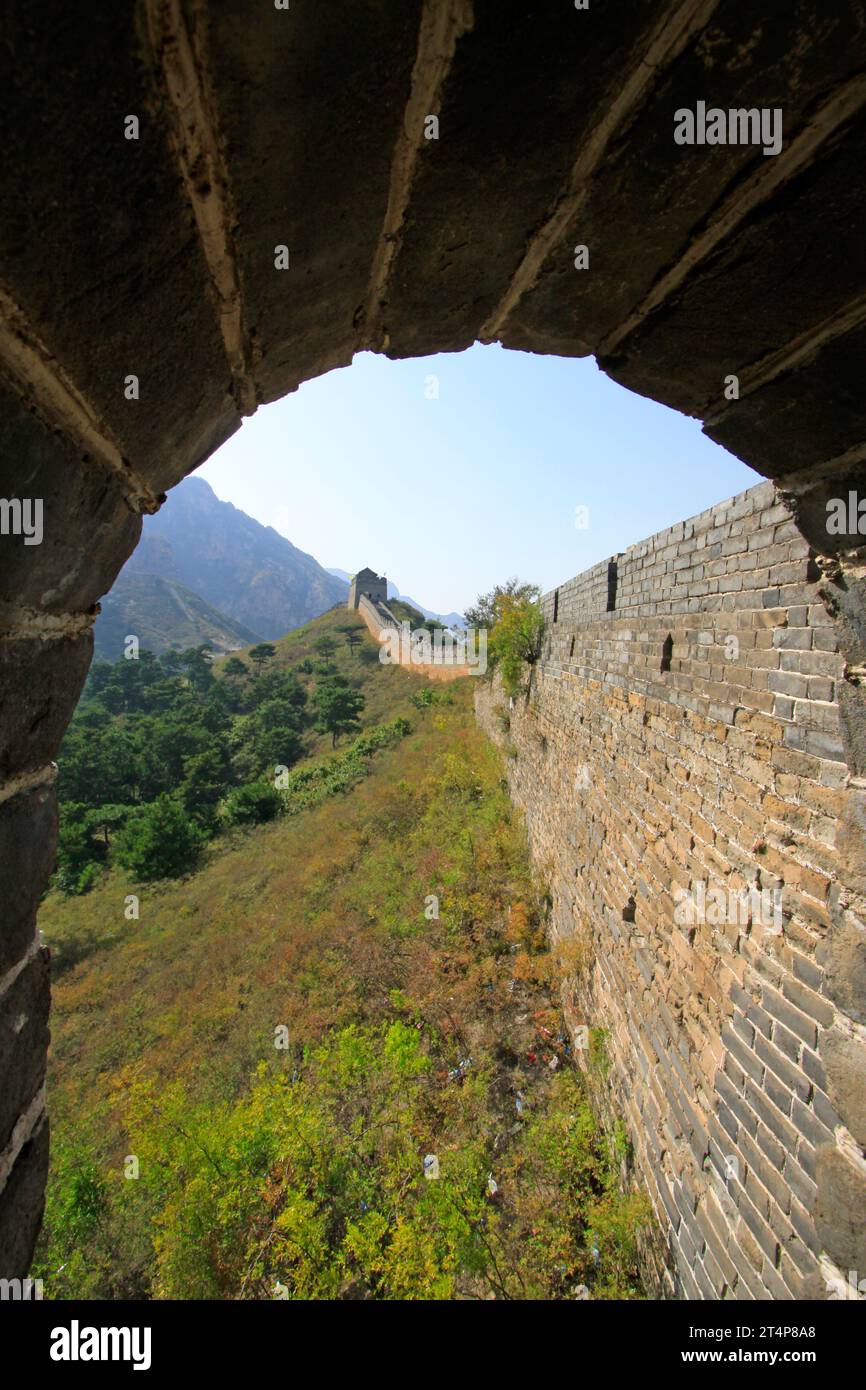 China ancient Great Wall building landscape Stock Photo - Alamy