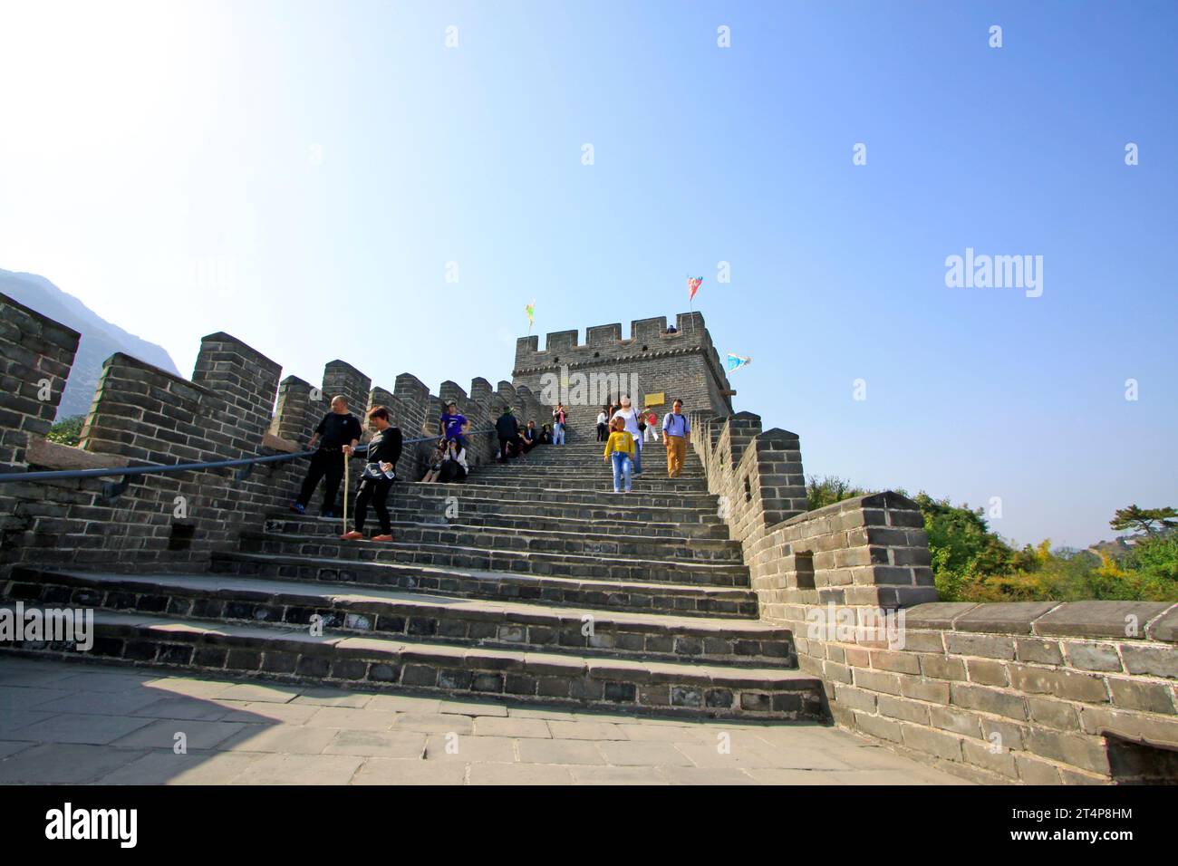 The Great Wall barbican and tourists Stock Photo - Alamy