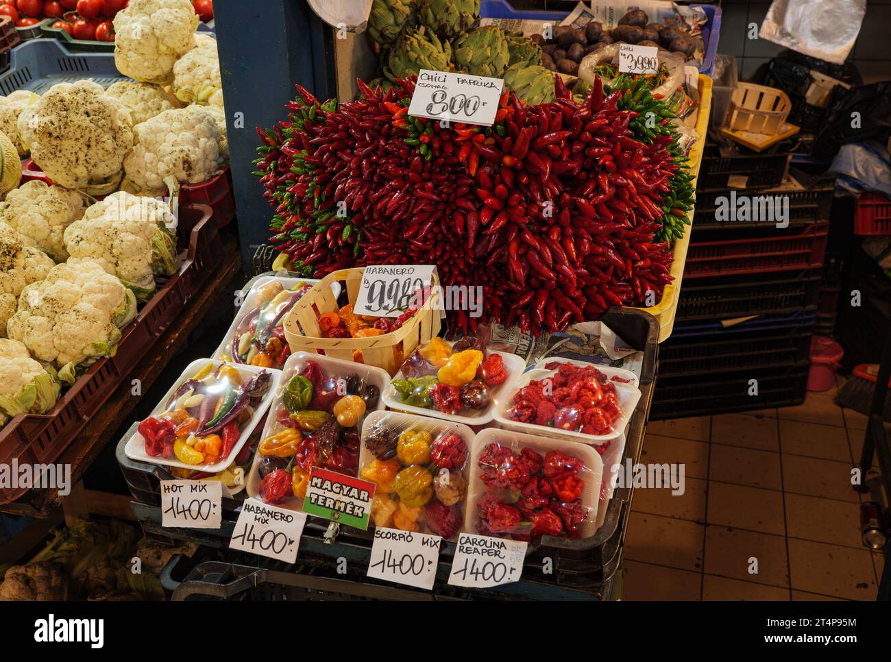 Great Market Hall of Budapest: fruits, vegetables, dairy products ...