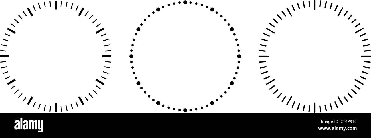 Blank mechanical clock face divided into seconds and minutes. Round ...