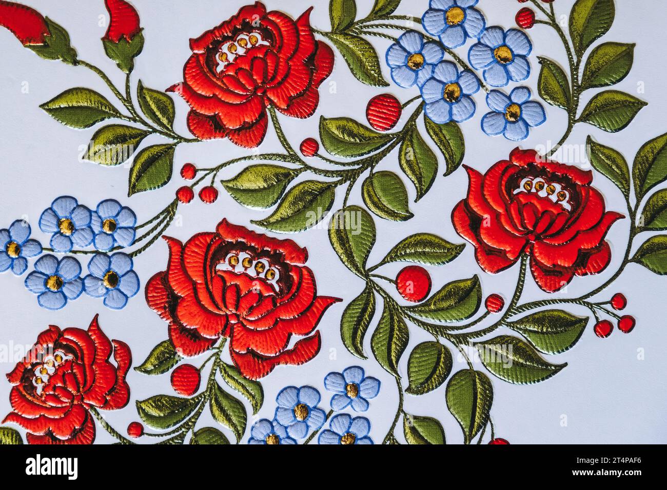 Colorful retro floral wallpaper Stock Photo - Alamy