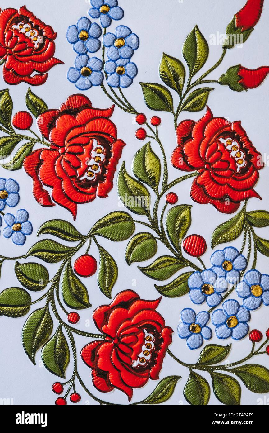 Colorful retro floral wallpaper Stock Photo - Alamy