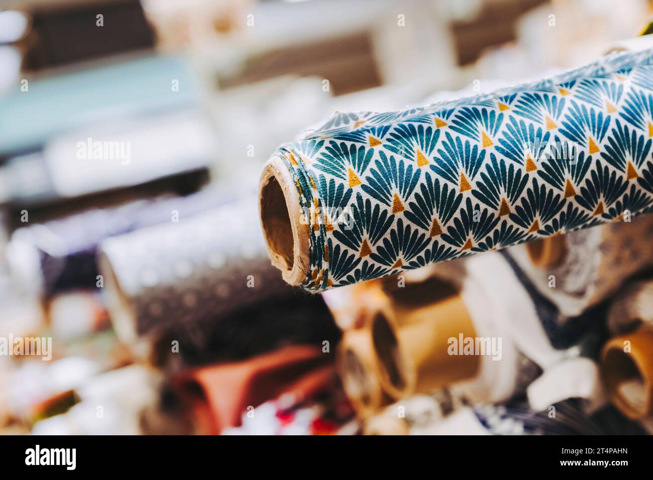 Rolls colorful fabric patterns hi-res stock photography and images - Alamy