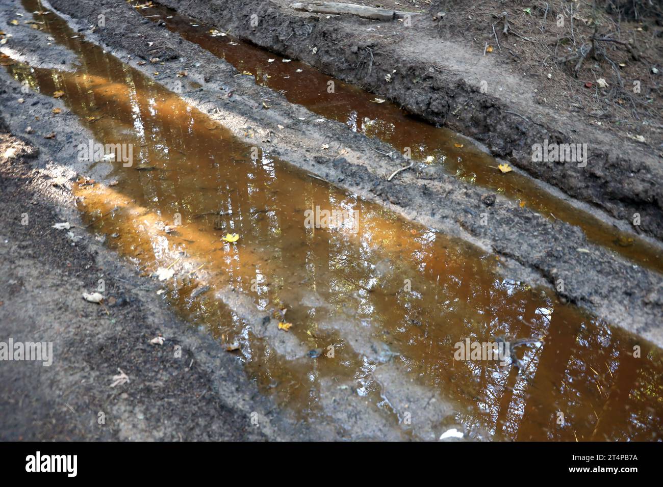 Rain water in tractor tracks hi-res stock photography and images - Alamy