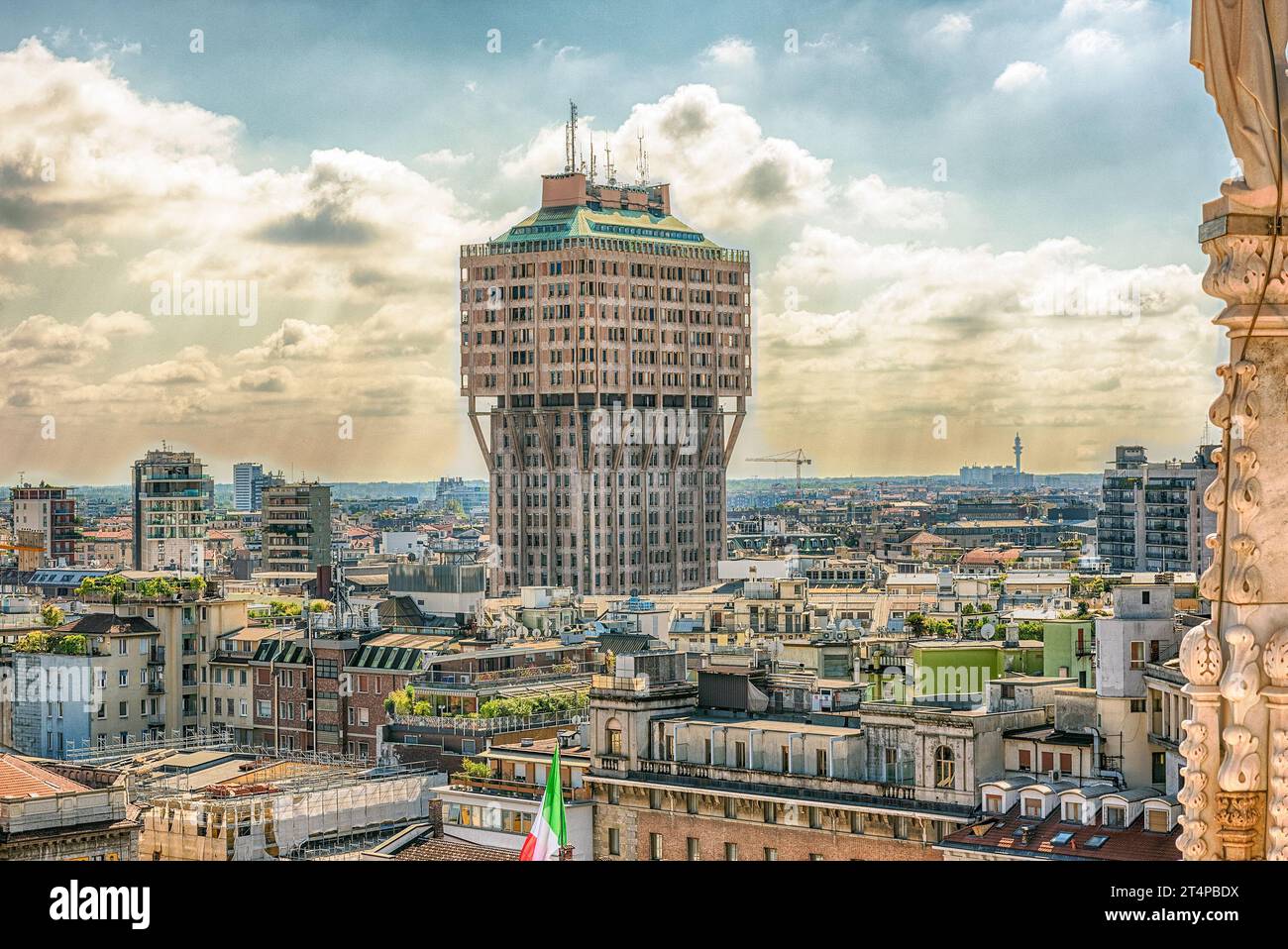 Velasca Tower, iconic skyscraper in Milan city centre, as seen from the ...