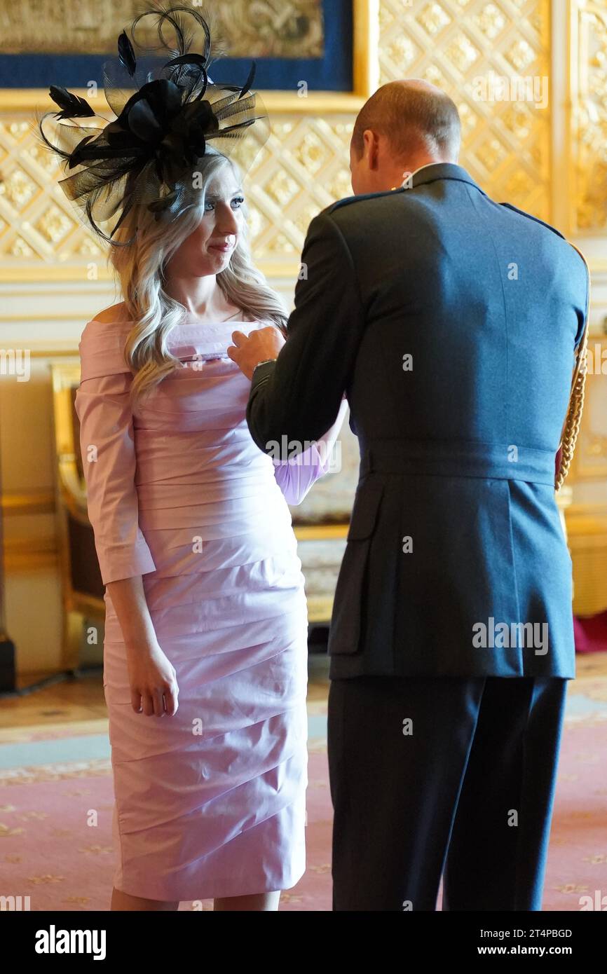 Miss Fallon Sherrock, from Milton Keynes, is made a Member of the Order ...