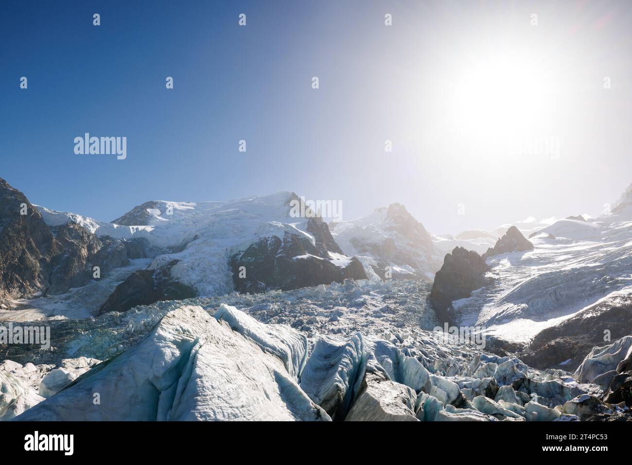 Glacier des Bossons seen from La Jonction in Chamonix Stock Photo - Alamy