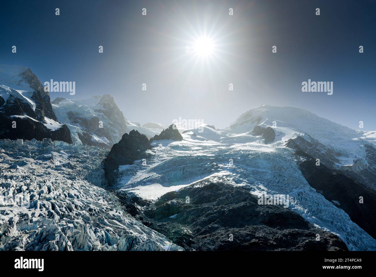 Glacier des Bossons seen from La Jonction in Chamonix Stock Photo - Alamy