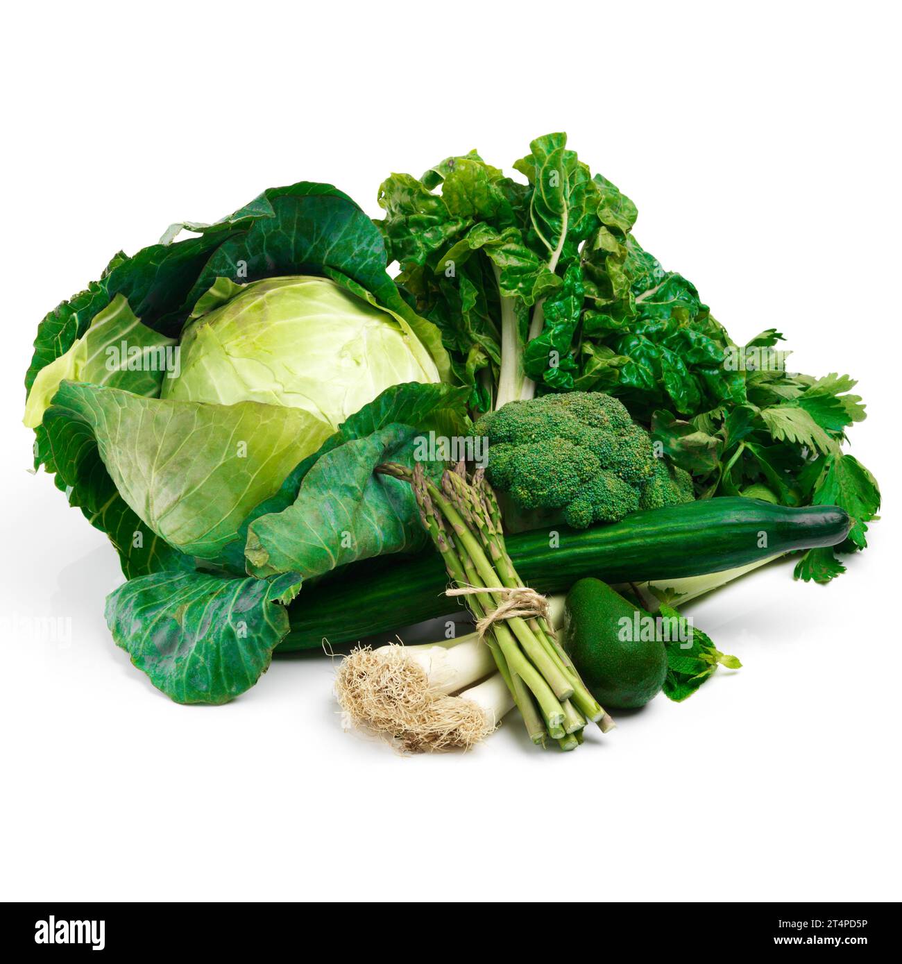 All the greenery you need. Studio shot of a pile of green vegetables ...