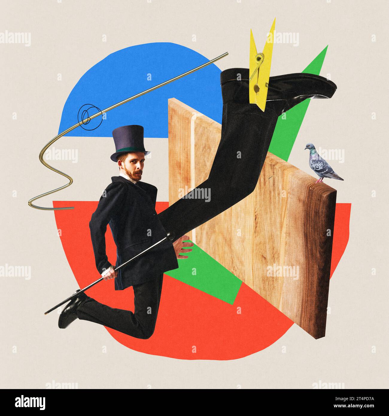 Contemporary art collage. Creative artwork with colorful elements ...