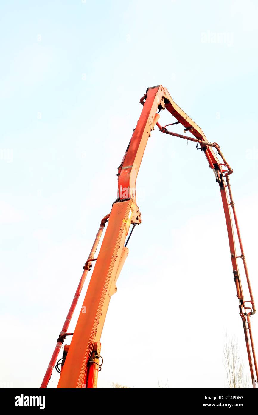 Construction vehicle pipeline Stock Photo - Alamy