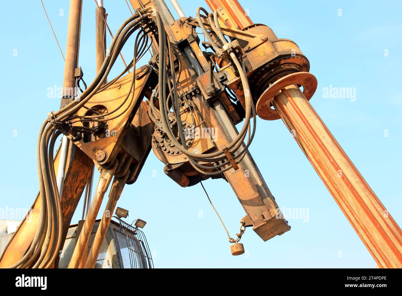 Crane hydraulic control device, closeup of photo Stock Photo - Alamy