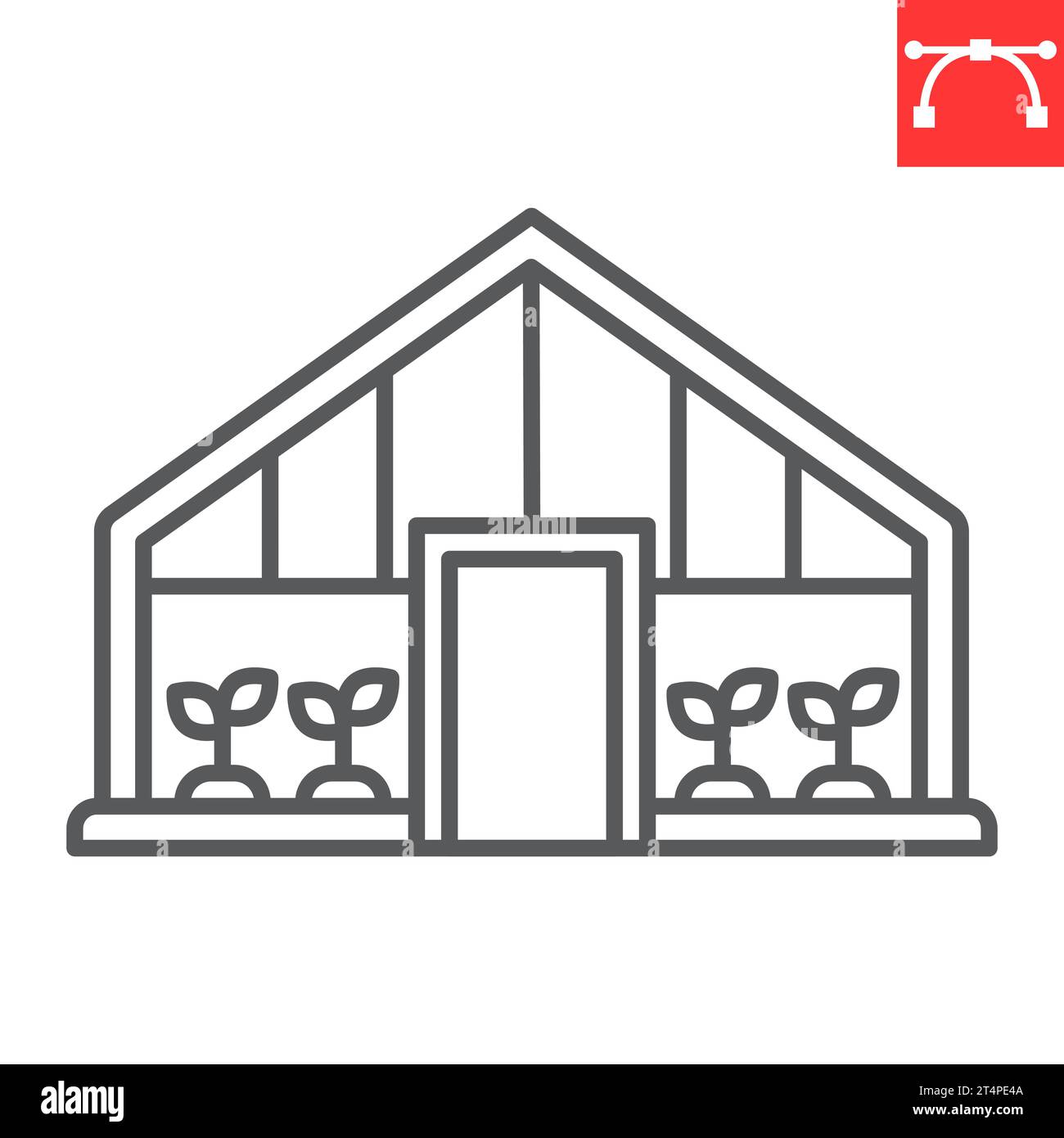 Greenhouse line icon, farm and agriculture, glass greenhouse vector ...