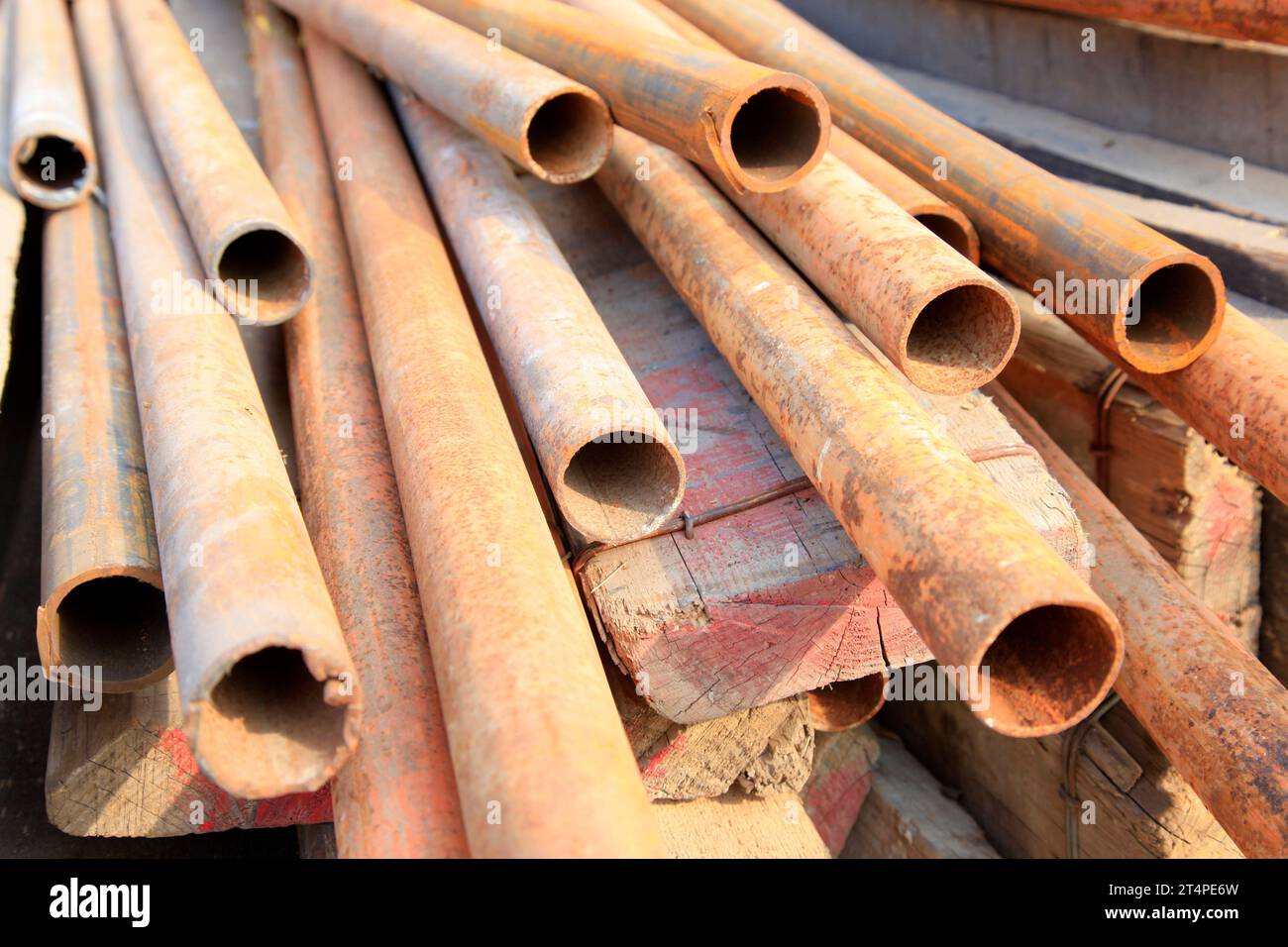 Oxidation rust steel pipe, closeup of photo Stock Photo - Alamy