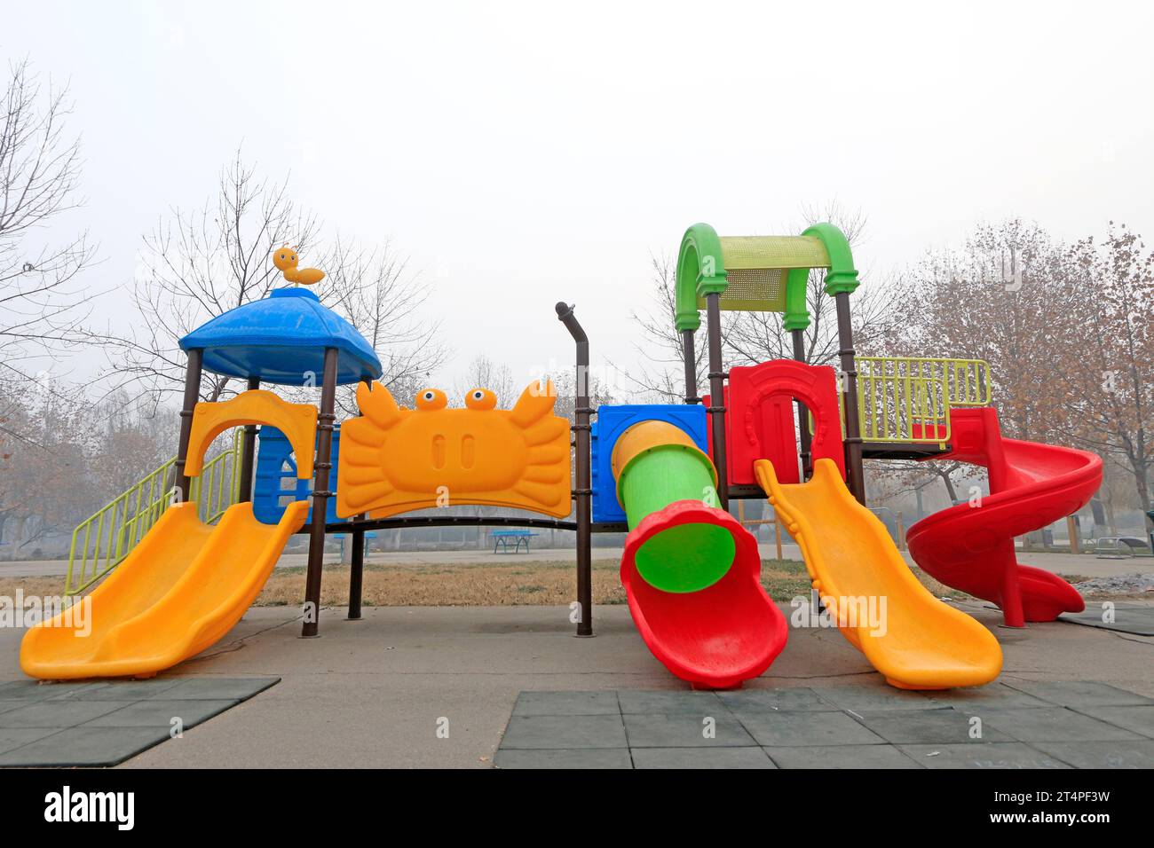 Children's slide in the playground Stock Photo - Alamy
