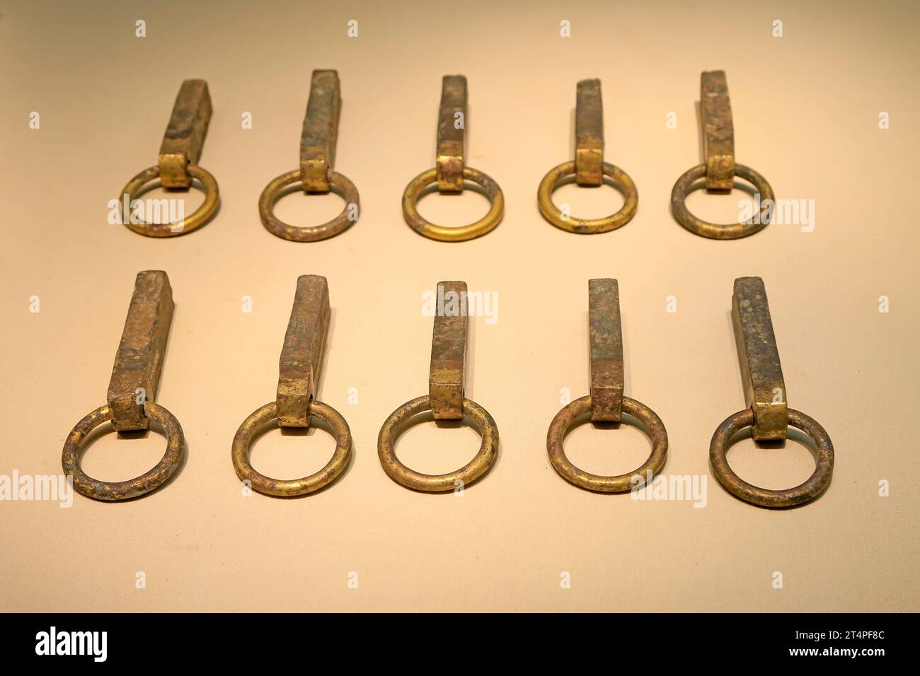 Chinese ancient gilt bronze ring Stock Photo - Alamy