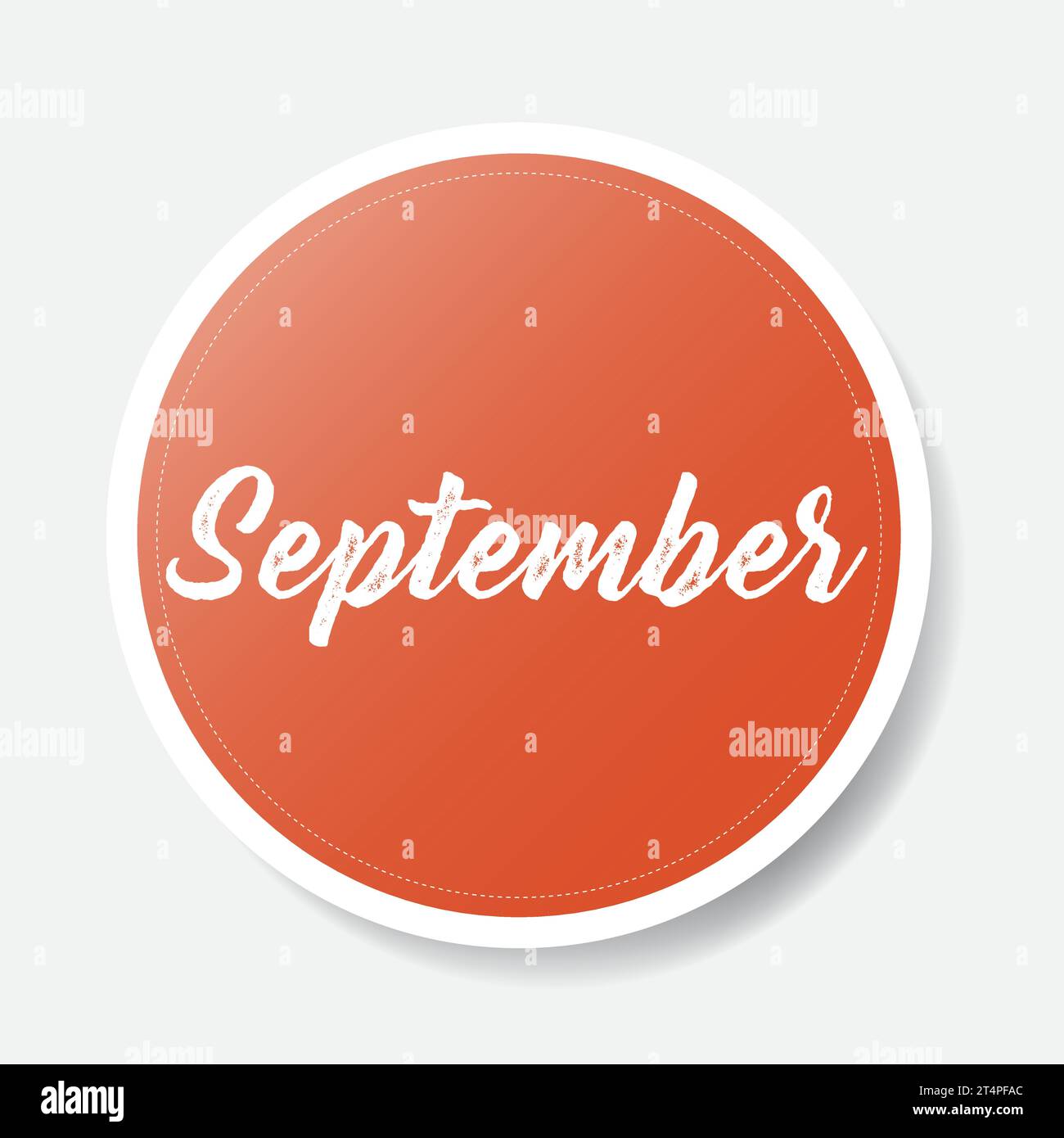 September red round sticker on white background, vector illustration ...