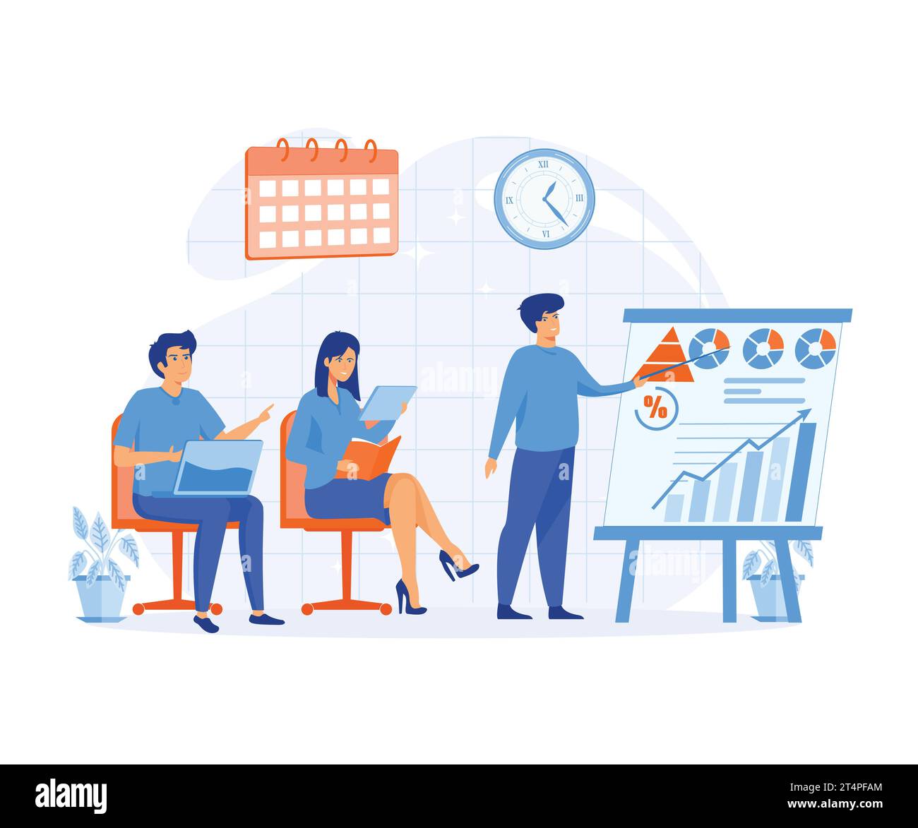 Leadership mentoring concept. Business coach speaking in front of ...