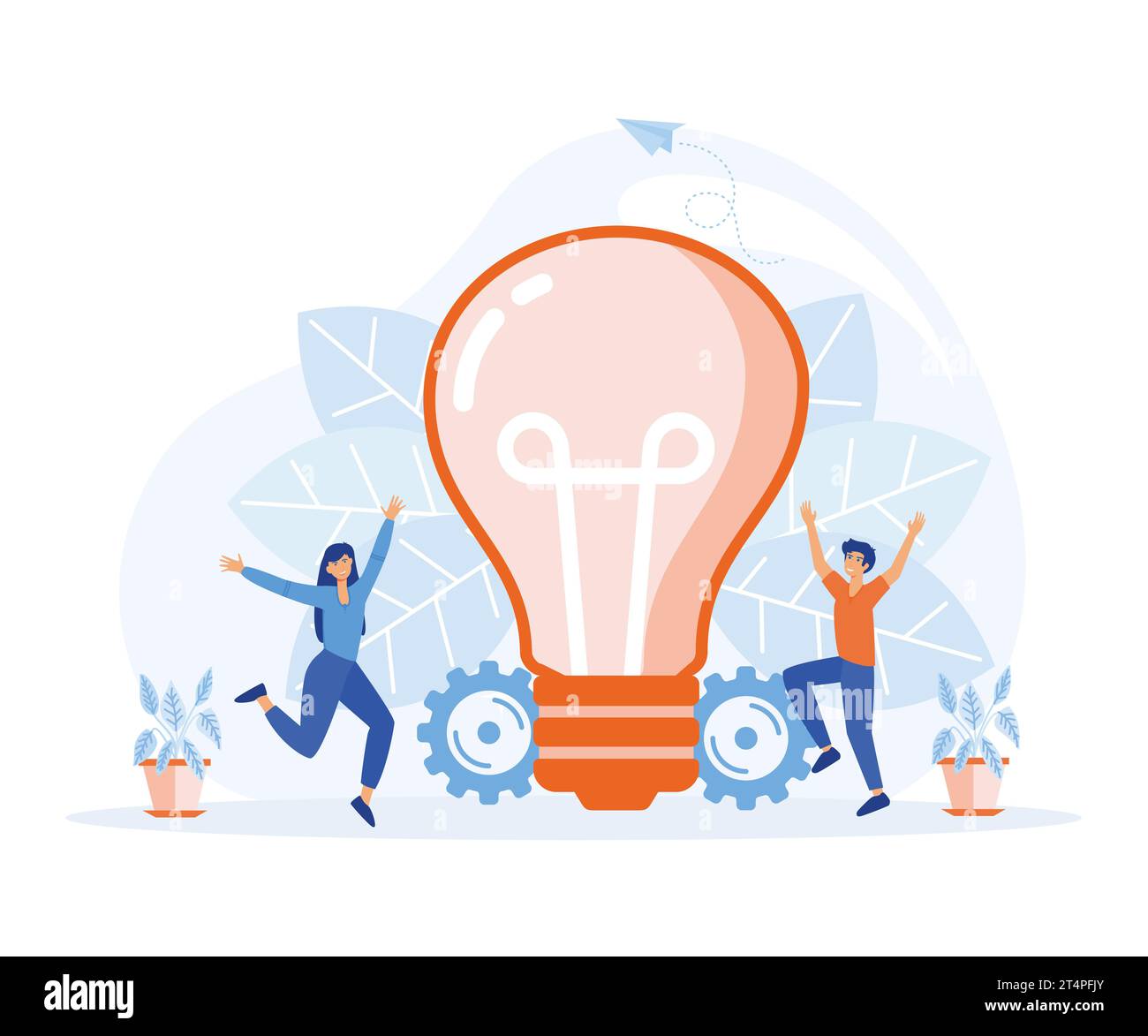 Idea Start up, business Development process and Innovation product, people try to find best idea ...