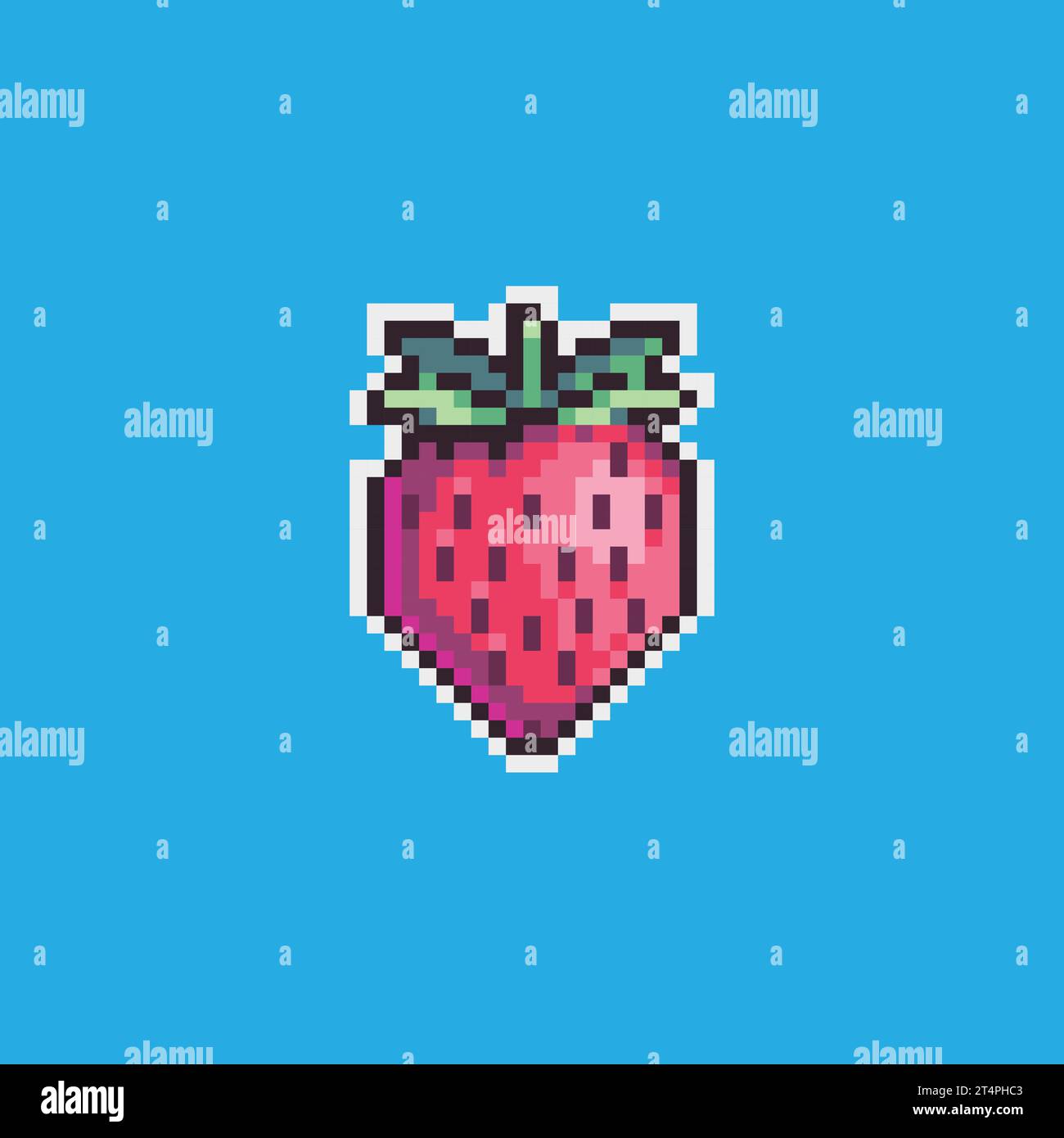 Pixel art strawberry Stock Vector Images - Alamy