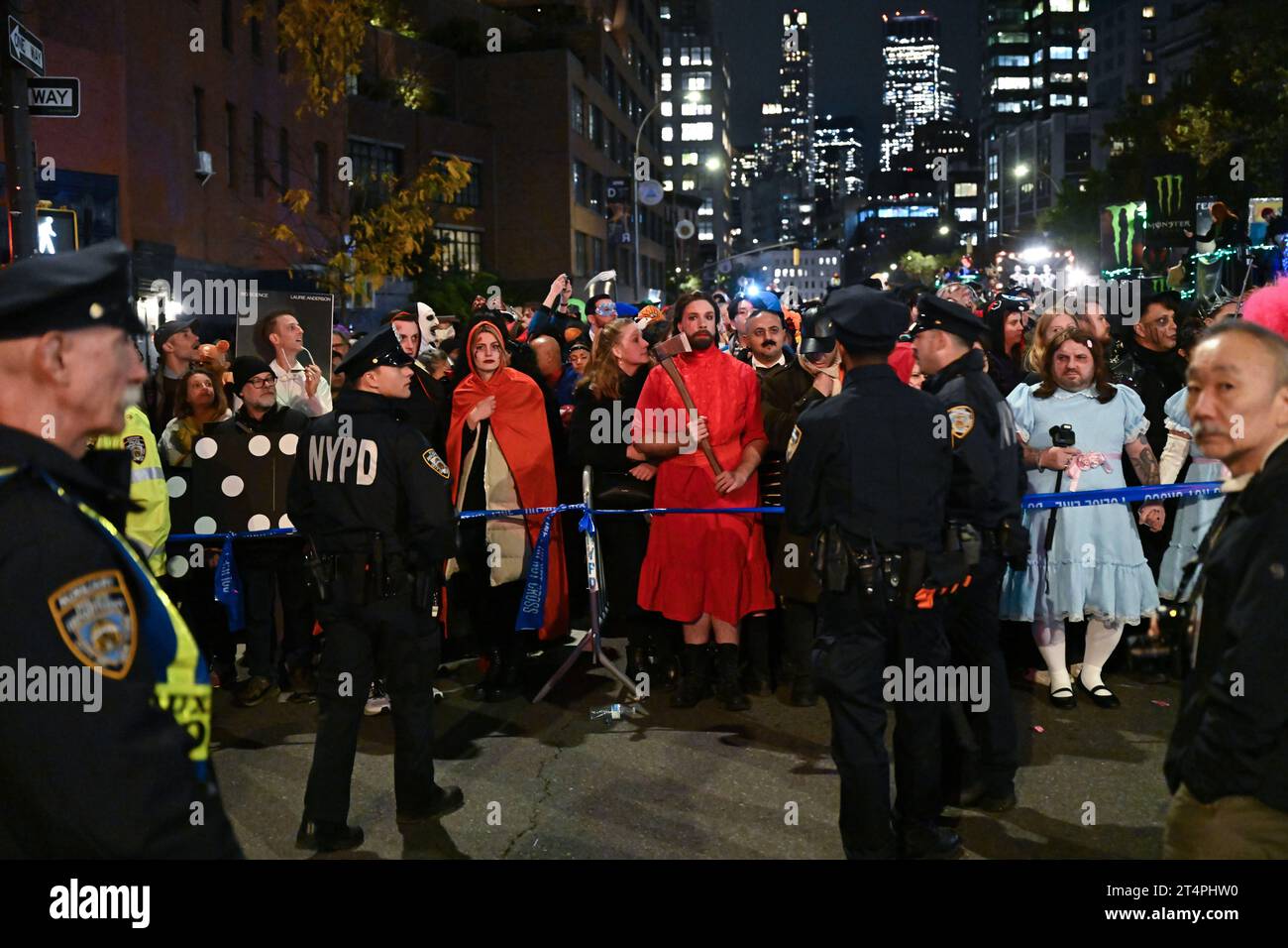 Participants march in the 50th annual Village Halloween Parade on ...