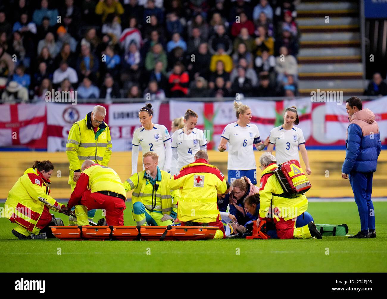 File photo dated 31-10-2023 of England's Alex Greenwood receiving treatment and is now well ...