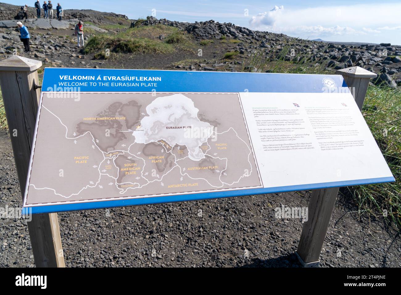 Hafnir, Iceland - July 11, 2023: Sign informing tourists about the ...