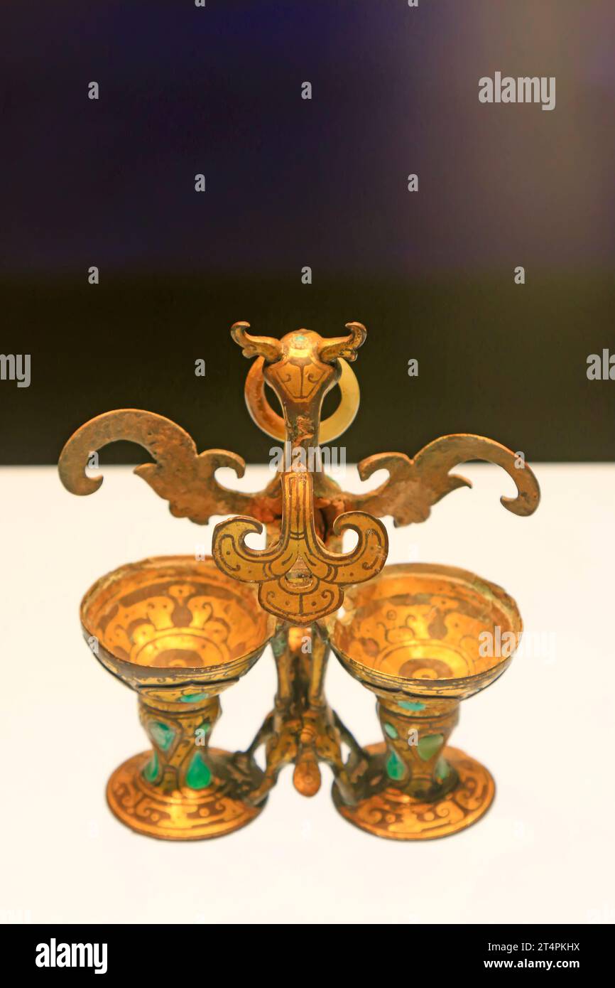 Chinese ancient copper goblet Stock Photo - Alamy