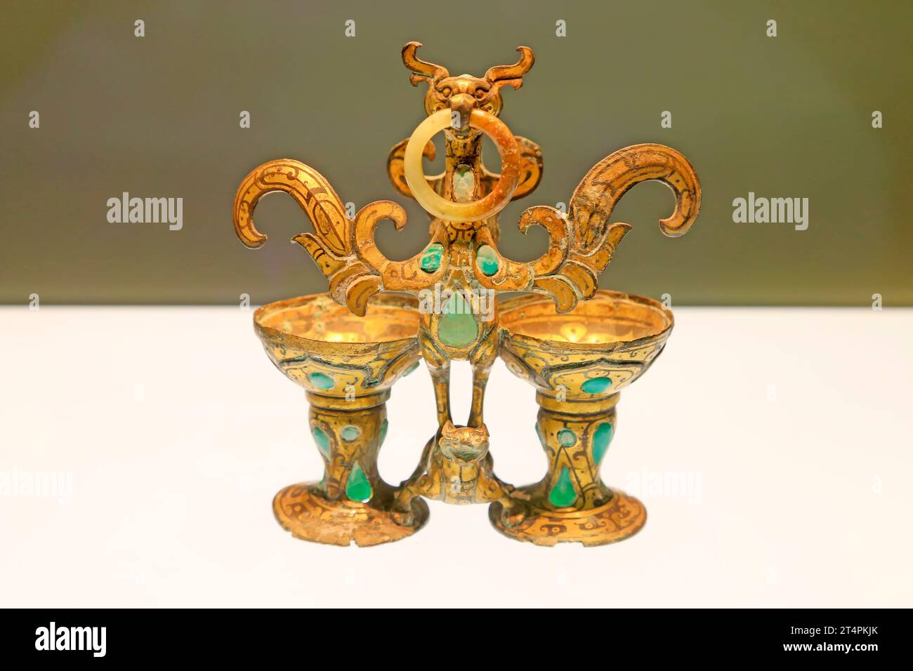 Chinese ancient copper goblet Stock Photo - Alamy