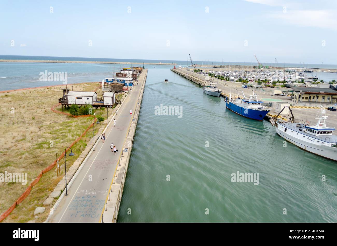 Aerial view of the waterfront of Pescara on the Adriatic Sea, Italy ...