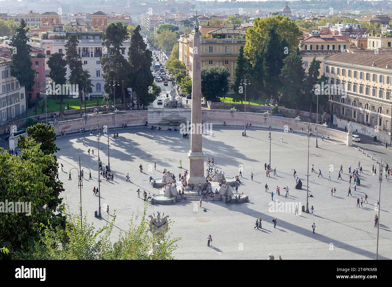 Aerial view of Piazza del Popolo, one of the largest urban squares in ...
