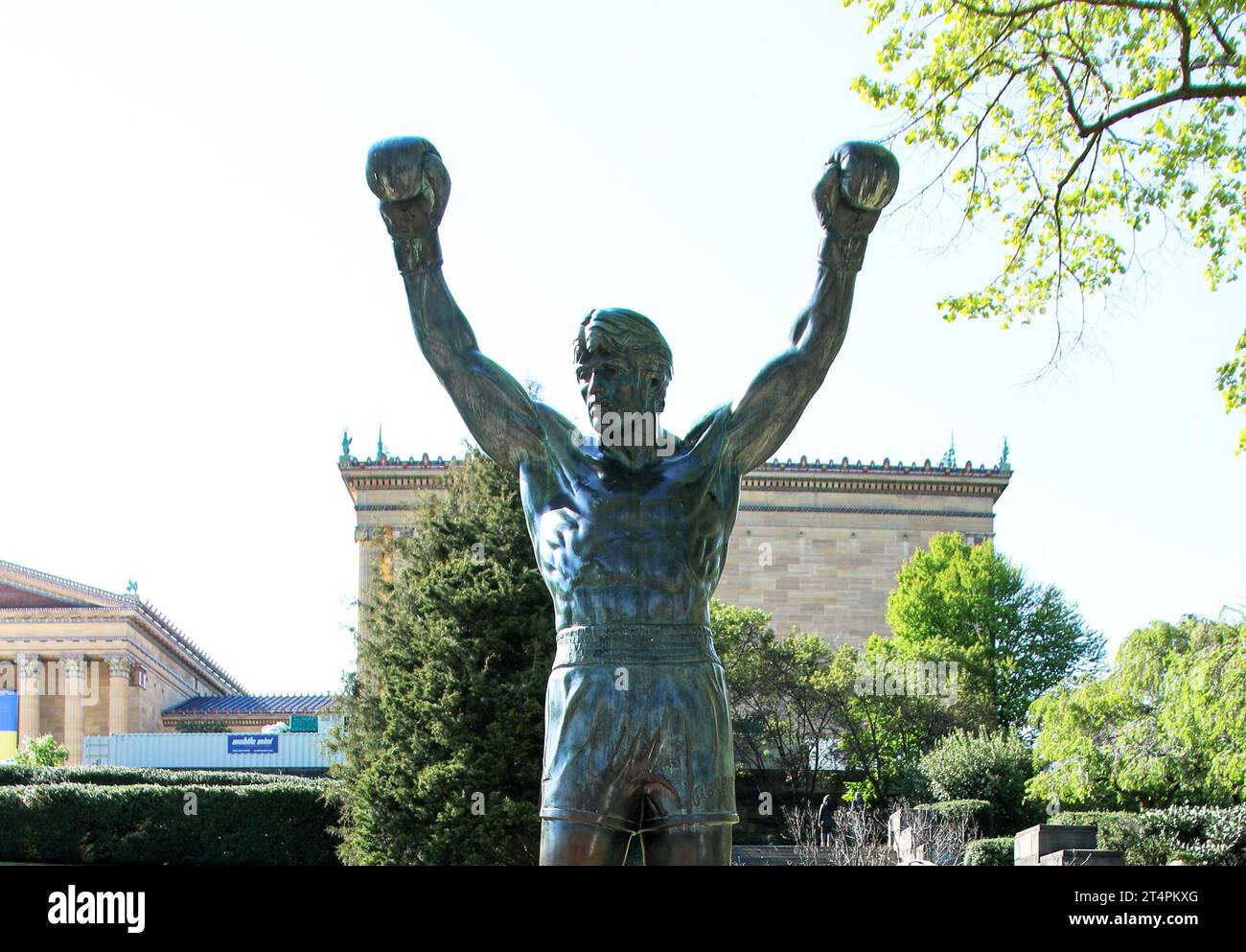 Philadelphis, Pennsylvania, USA - Close up of the Rocky statue in front ...