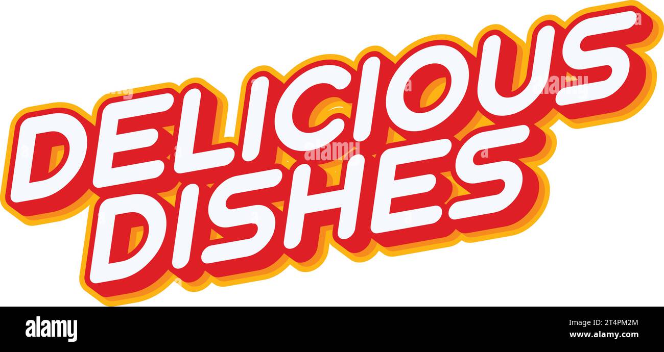 Delicious dishes best phrase lettering isolated Vector Image Stock ...