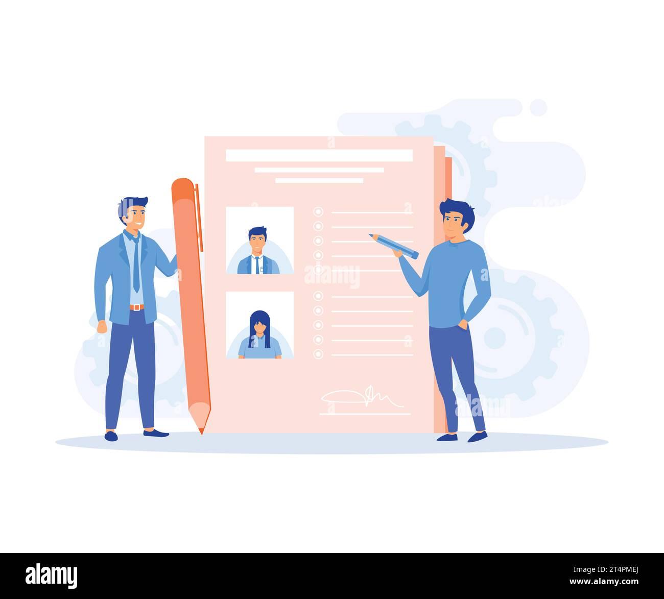 Work Descriptions, Recruitment Headhunting Concept. Employer Characters ...