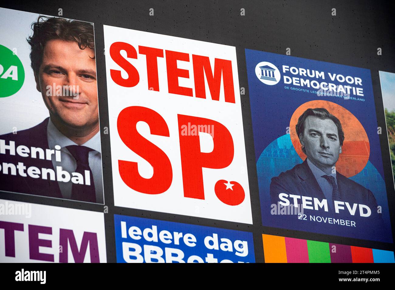 Amsterdam The Netherlands 1st November 2023. Party political posters of ...