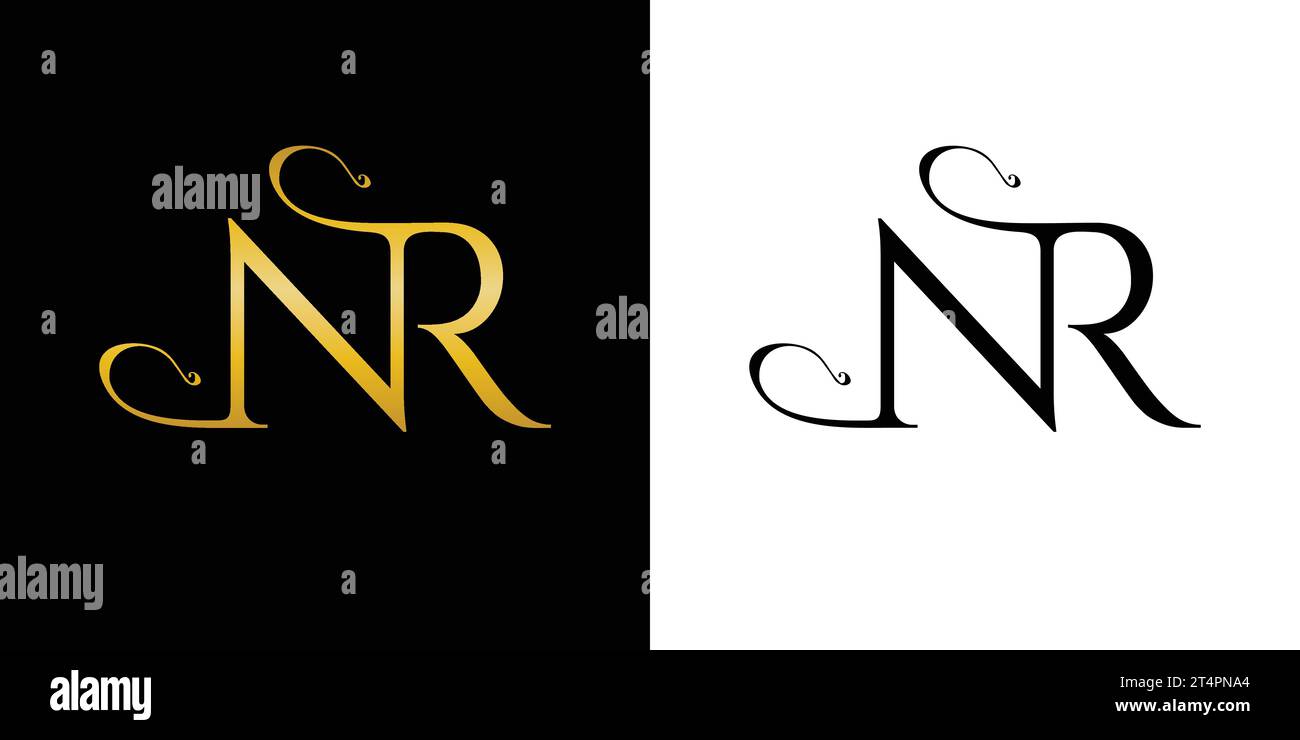 NR logo, NR monogram, initials NR logo, letter NR logo, Elegant, icon ...