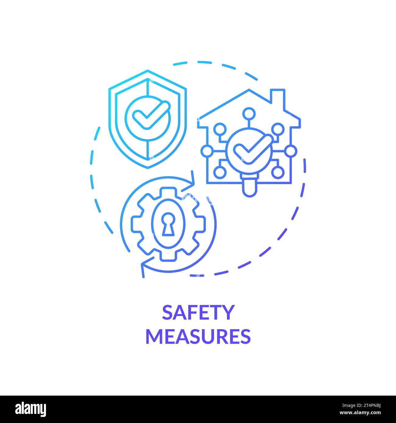 2D simple thin linear safety measures gradient icon Stock Vector Image ...