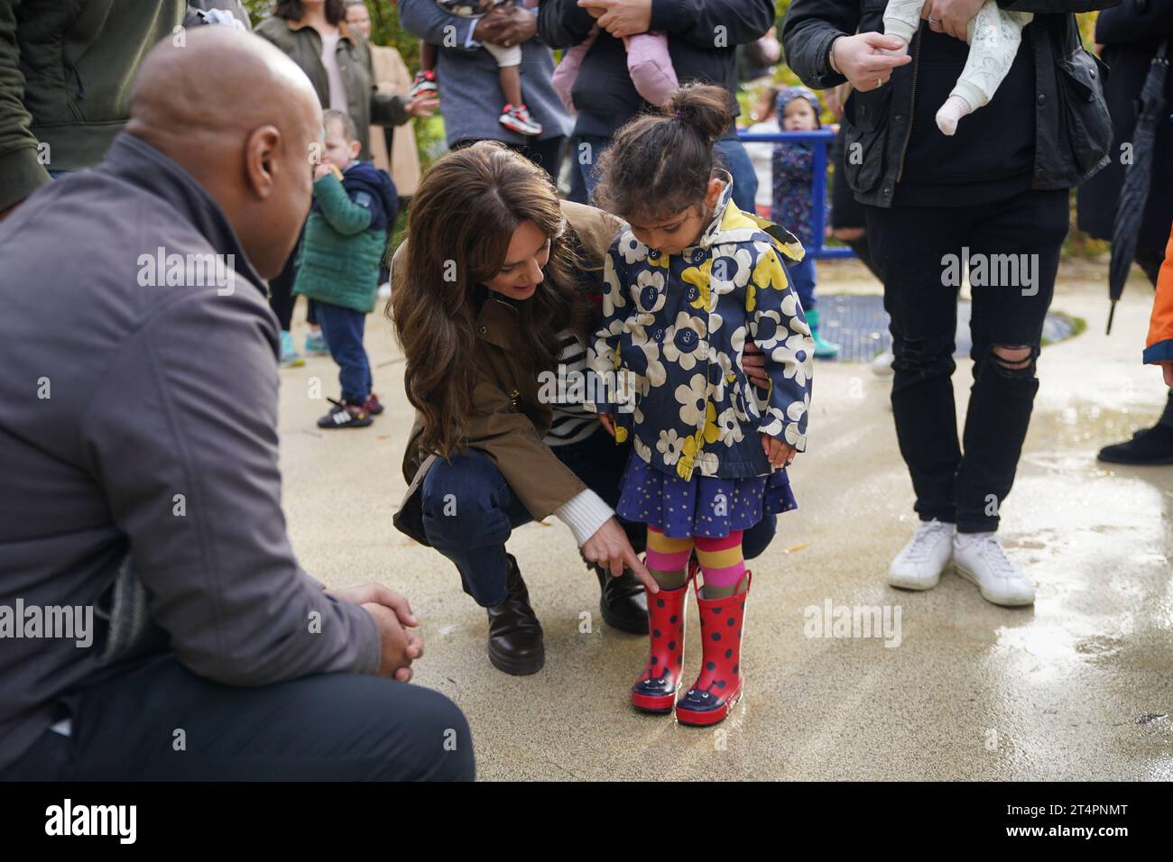 The Princess of Wales meets Maya Sanmuganathan, 3, during a visit to ...