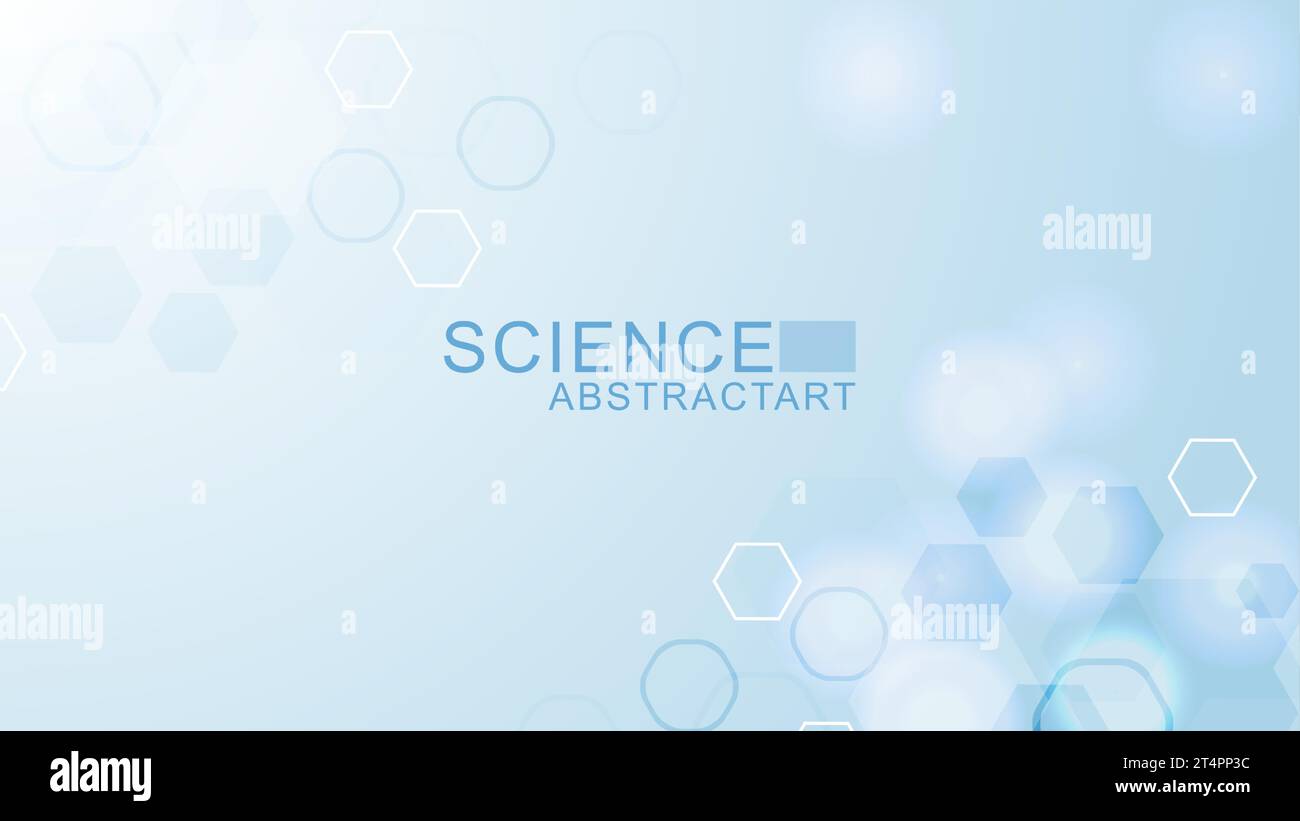 Modern science background with lines, dots and hexagons. Wave flow ...