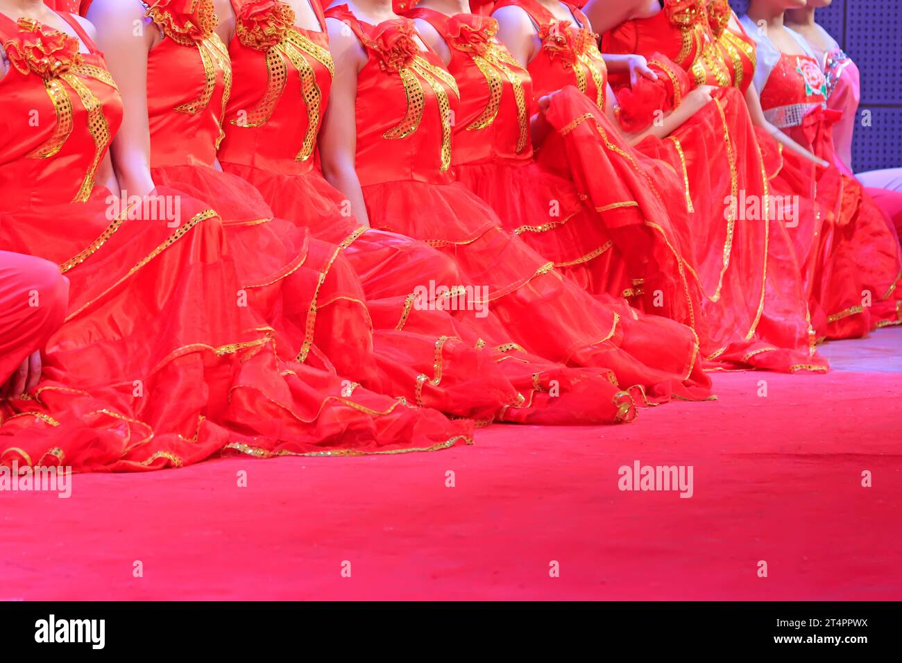 red dance skirt Stock Photo - Alamy