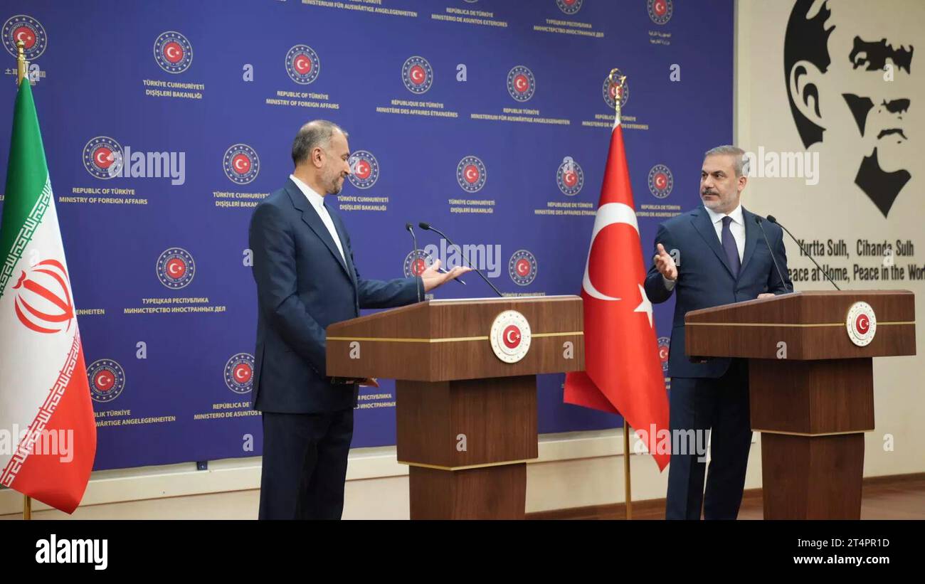 Ankara, Turkey. 1st Nov, 2023. Iranian Foreign Minister HOSSEIN AMIR ...