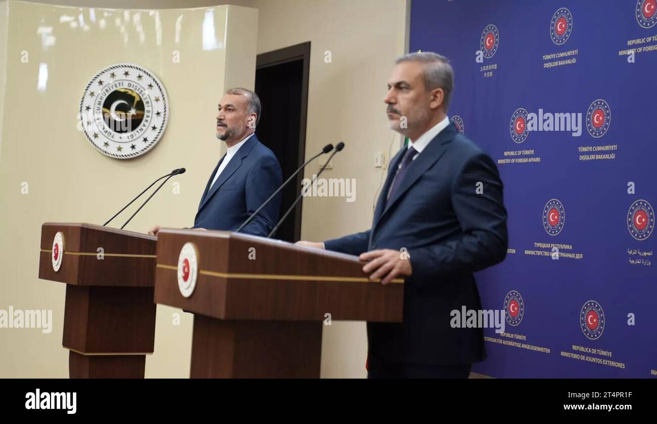 Ankara, Turkey. 1st Nov, 2023. Iranian Foreign Minister HOSSEIN AMIR ...