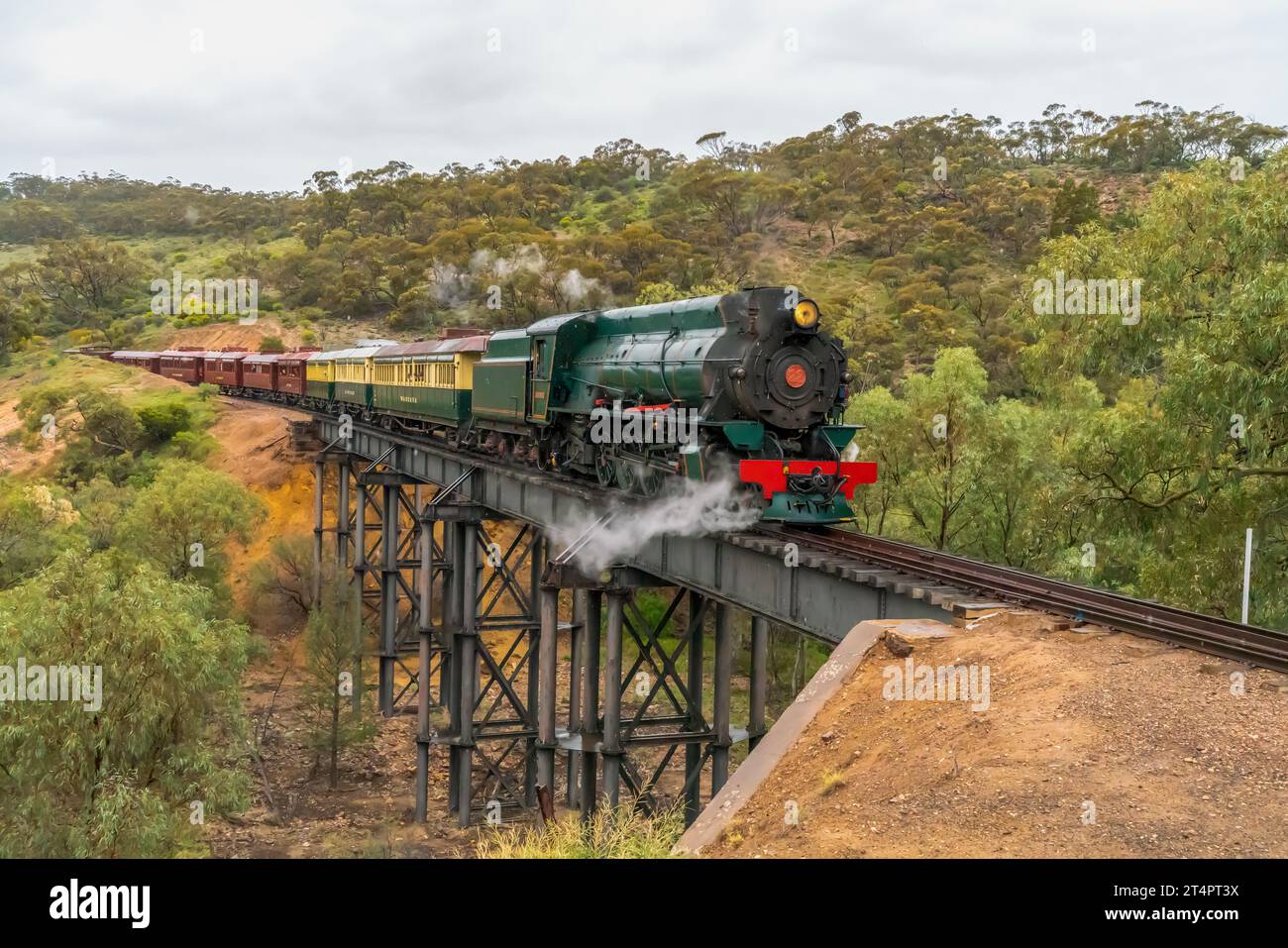 Vintage steam train crossing hi-res stock photography and images - Alamy