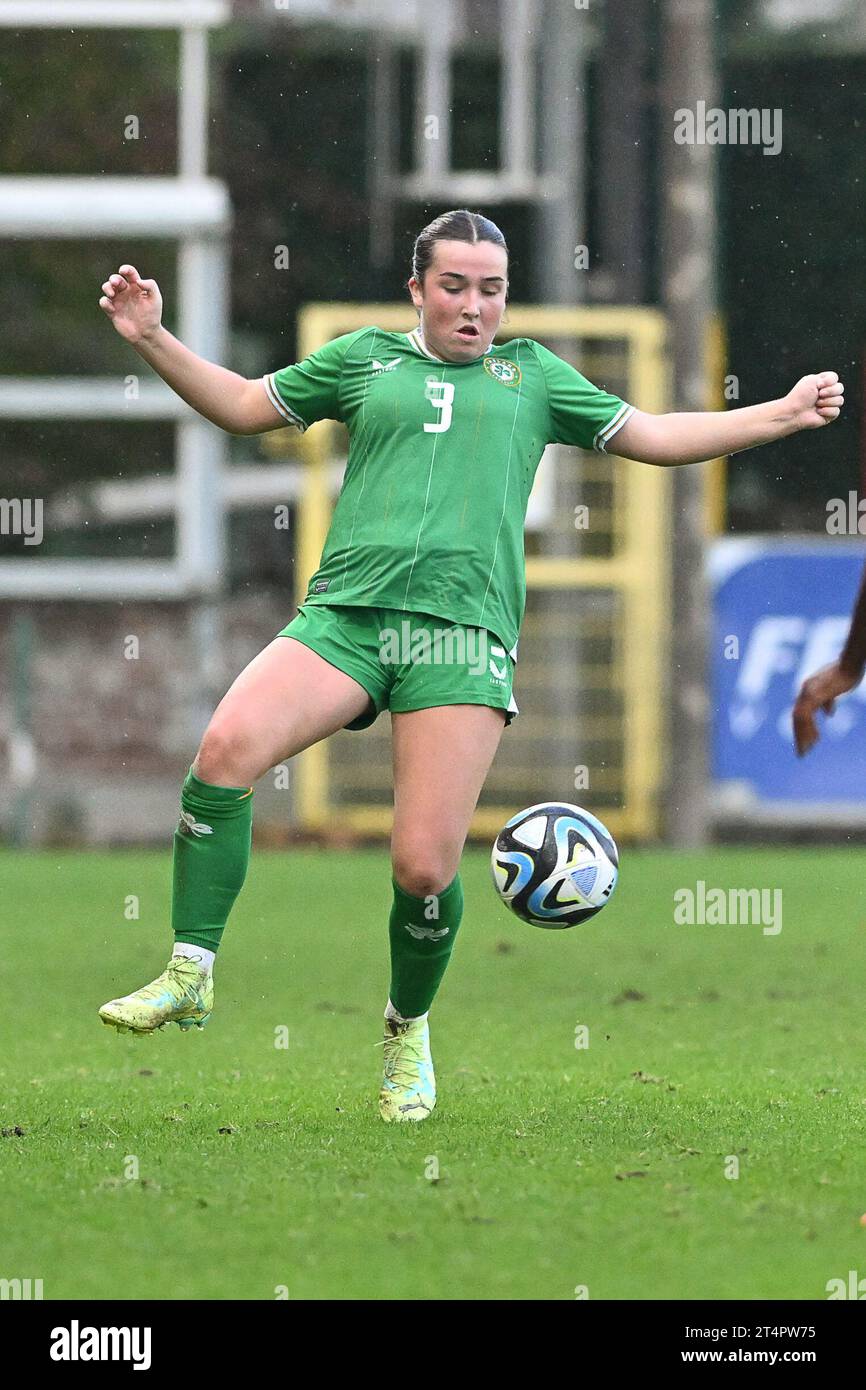 Mouscron, Belgium. 31st Oct, 2023. Lia O'Leary (3) of Ireland pictured ...