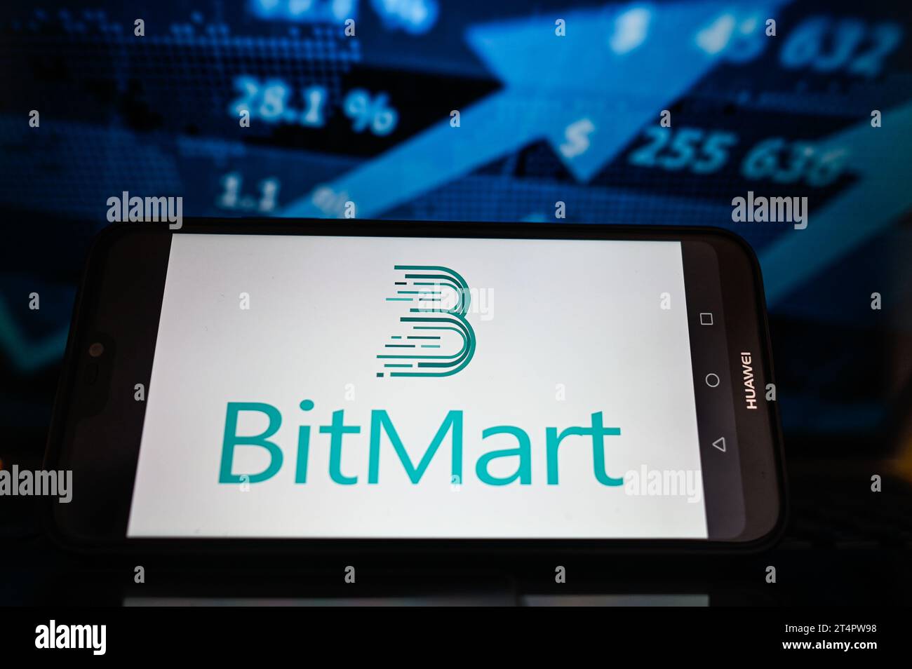 Poland. 01st Nov, 2023. In this photo illustration, a BitMart logo is displayed on a smartphone ...