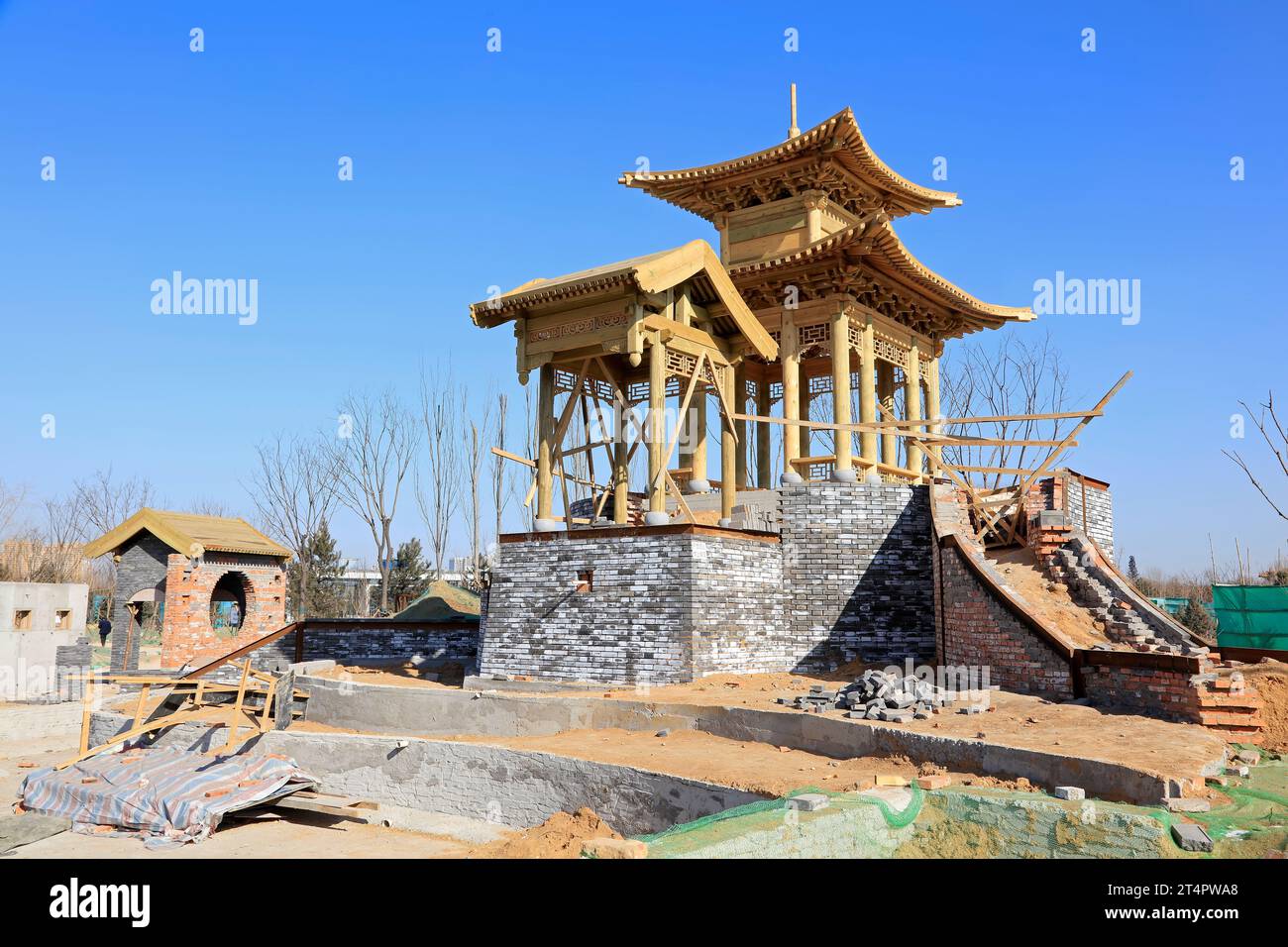 Chinese traditional landscape architecture pavilion Stock Photo - Alamy