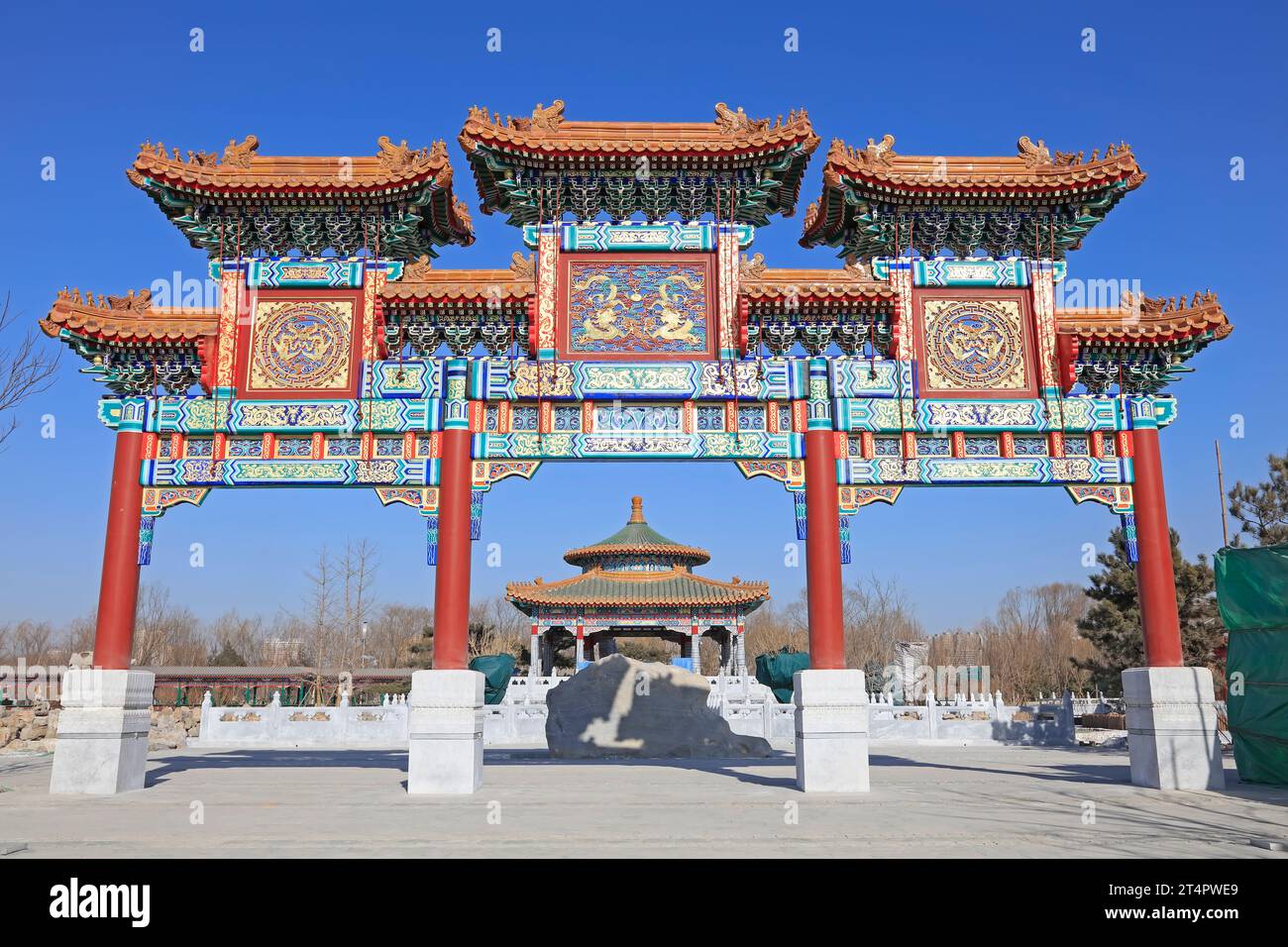 Chinese traditional landscape architecture pavilion Stock Photo - Alamy