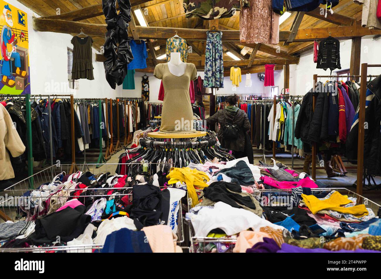 Customers arrive at the opening to bargain for any items of clothing ...